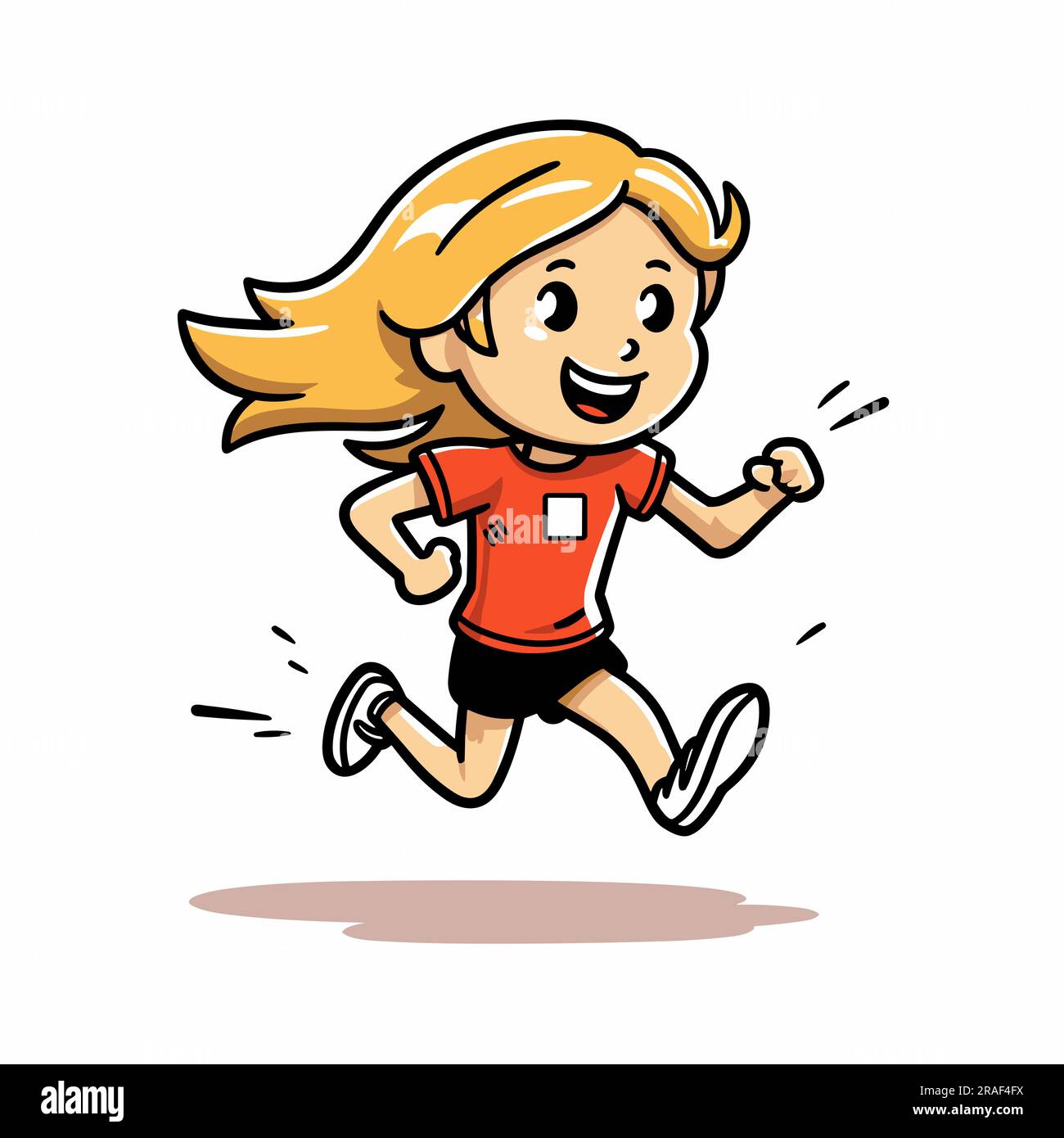 Female runner. Female runner hand-drawn illustration. Vector doodle ...