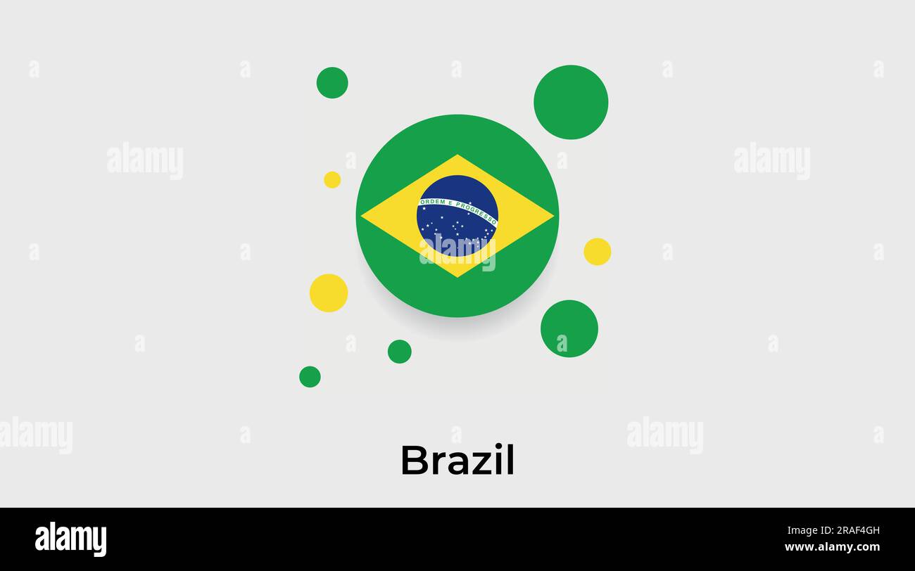 Brazil flag bubble circle round shape icon colorful vector illustration ...