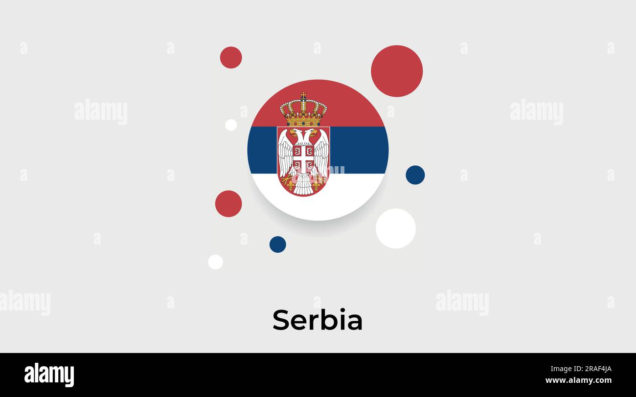 Serbia flag bubble circle round shape icon colorful vector illustration ...