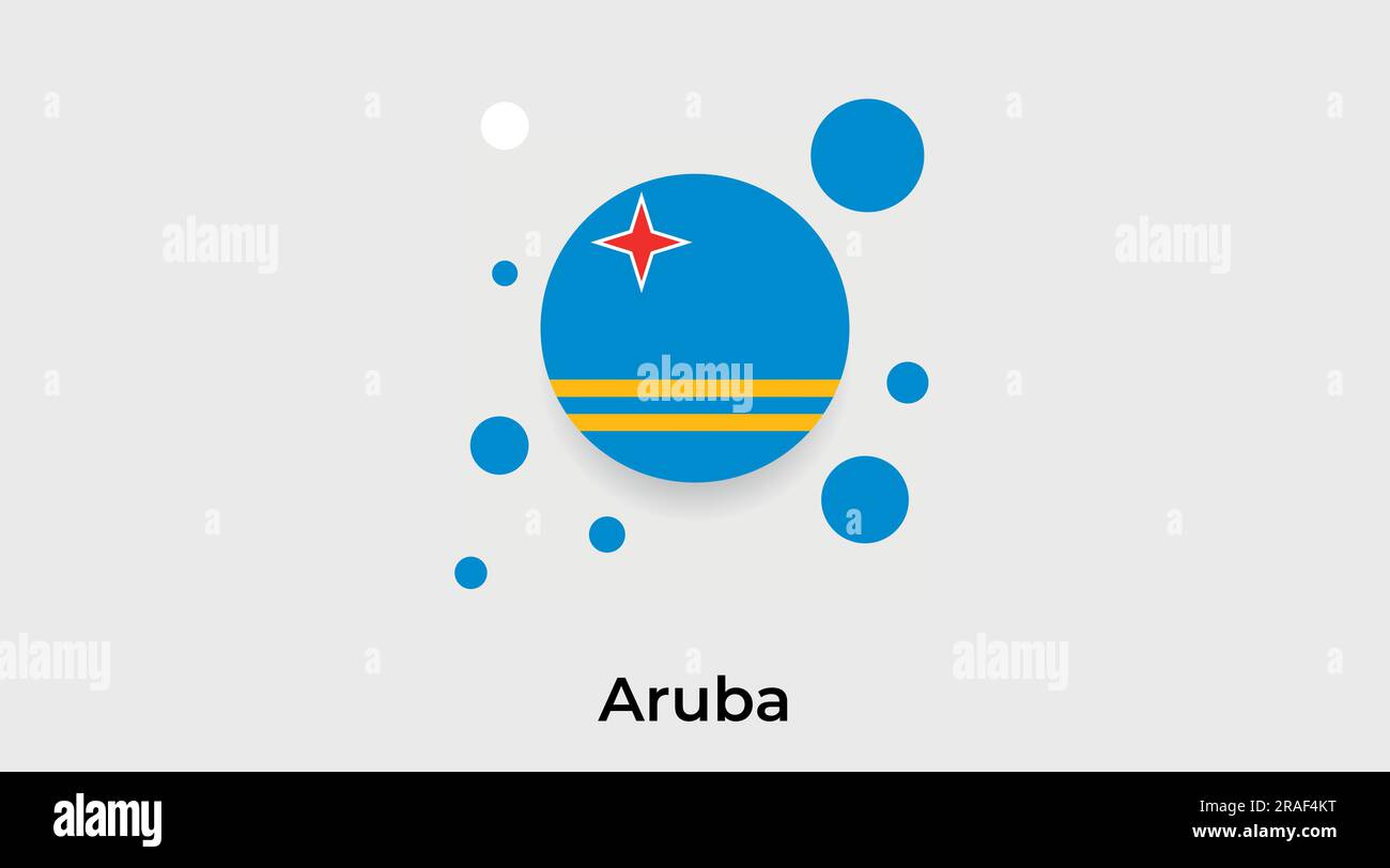 Aruba flag bubble circle round shape icon colorful vector illustration ...