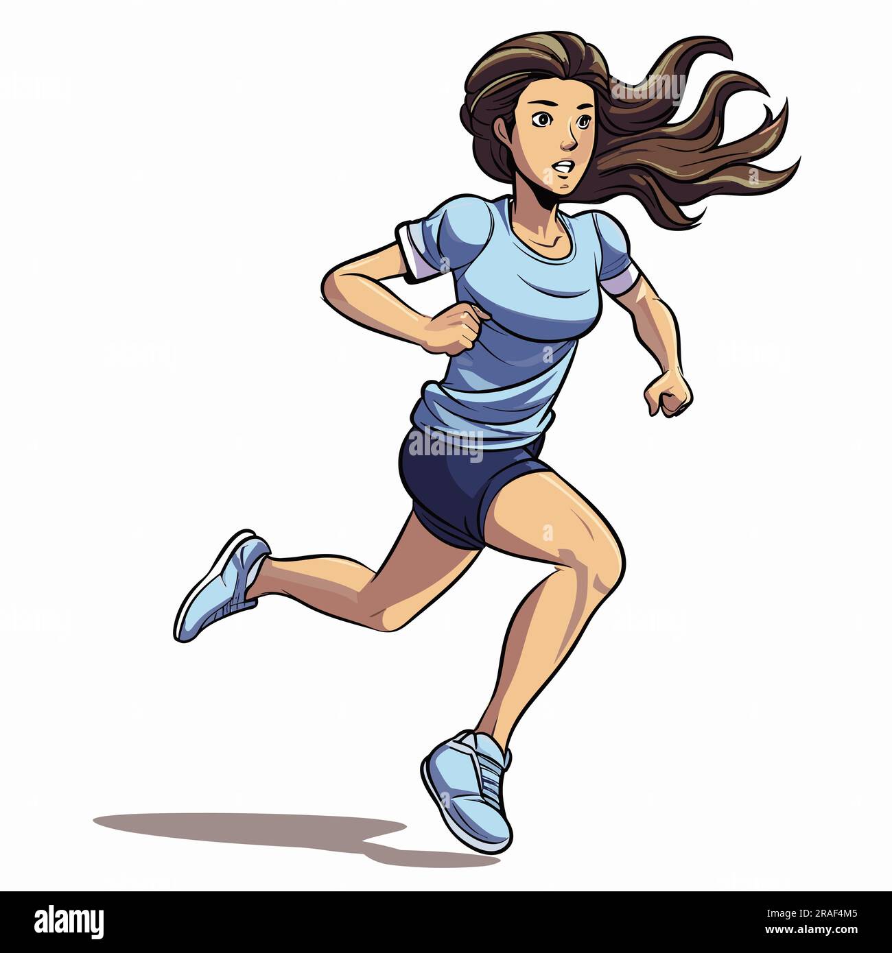 Woman female runner running finish line Stock Vector Images - Alamy