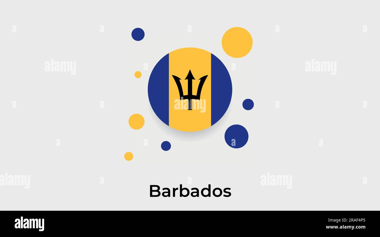 Barbados flag bubble circle round shape icon colorful vector ...