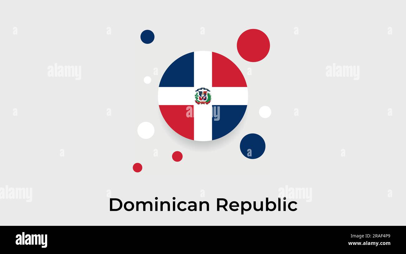 Dominican Republic flag bubble circle round shape icon colorful vector ...