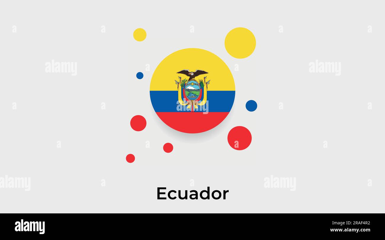 Ecuador flag bubble circle round shape icon colorful vector ...