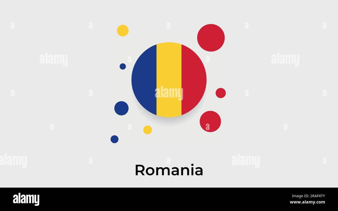 Romania flag bubble circle round shape icon colorful vector ...