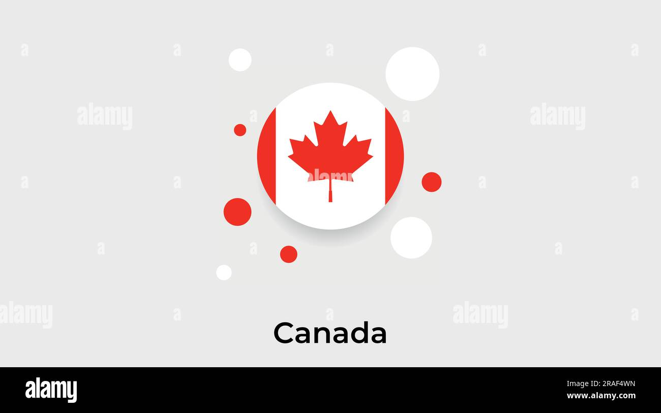 Canada flag bubble circle round shape icon colorful vector illustration ...