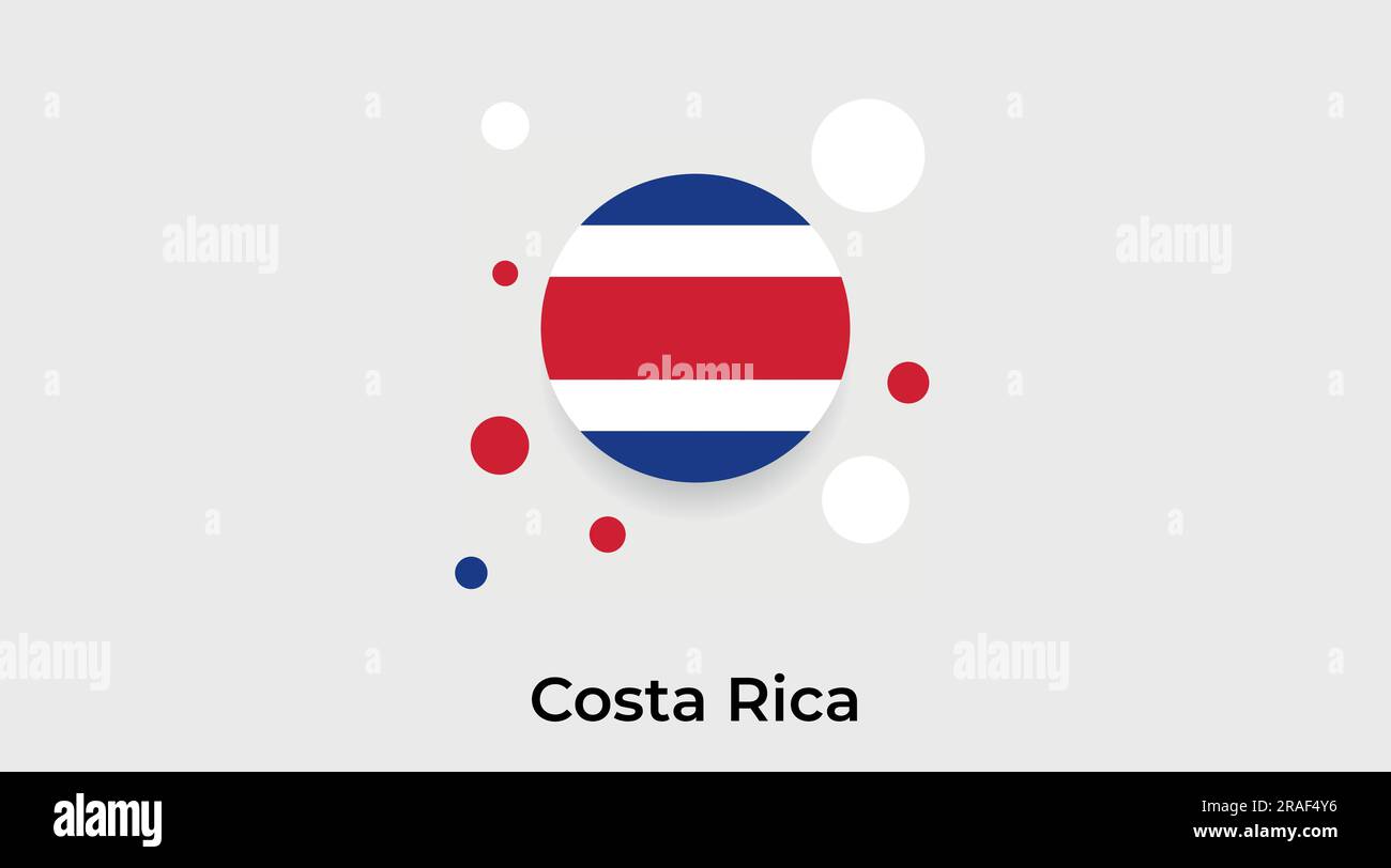 Costa Rica flag bubble circle round shape icon colorful vector ...