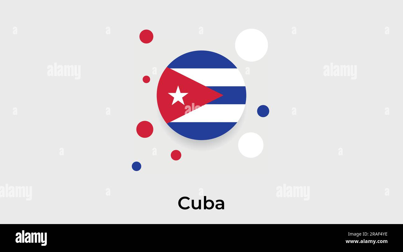 Cuba flag bubble circle round shape icon colorful vector illustration ...