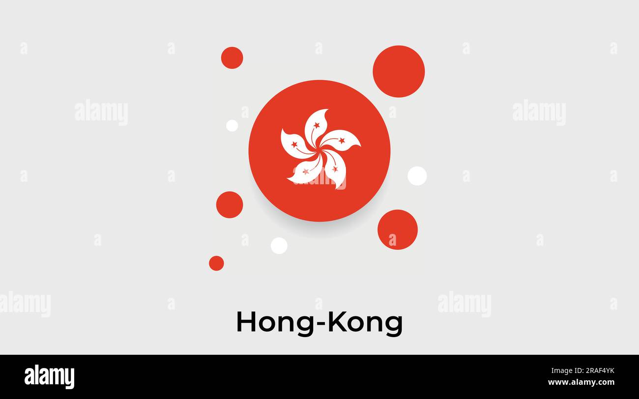 Hong Kong flag bubble circle round shape icon colorful vector ...