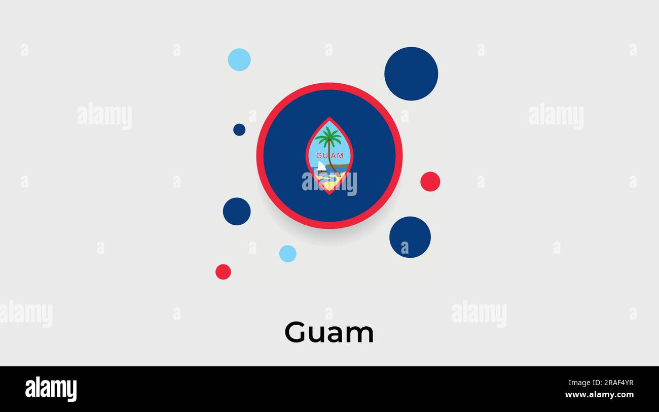 Guam flag bubble circle round shape icon colorful vector illustration ...