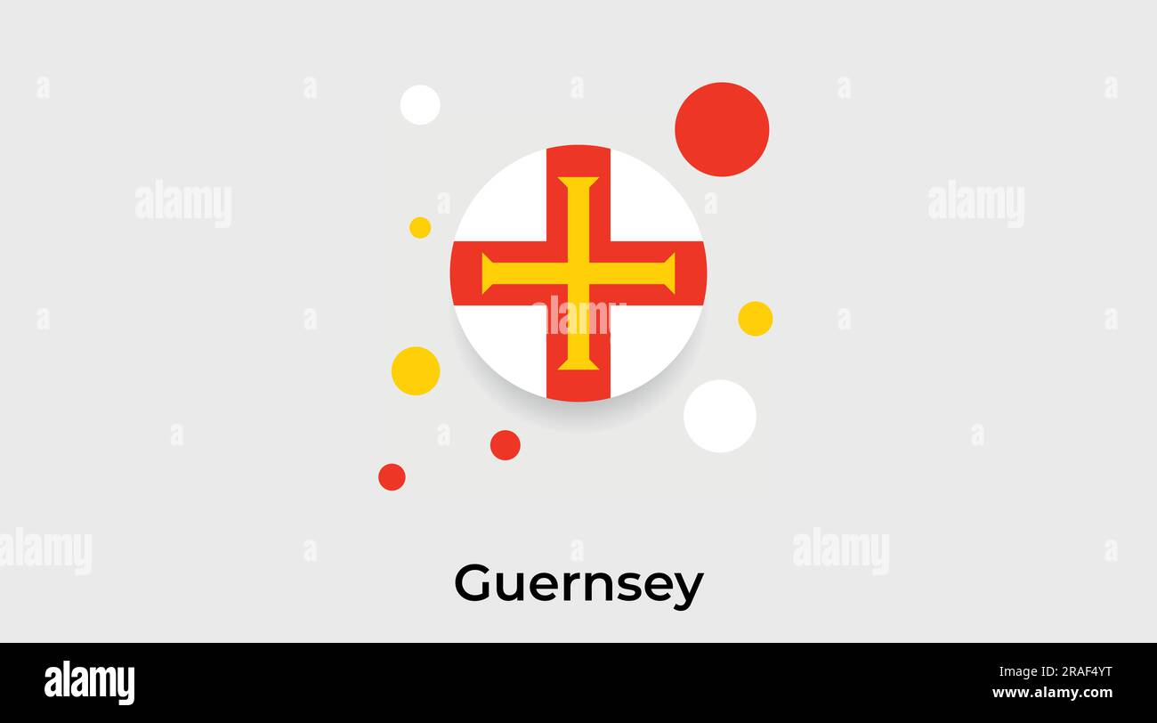 Guernsey flag bubble circle round shape icon colorful vector ...