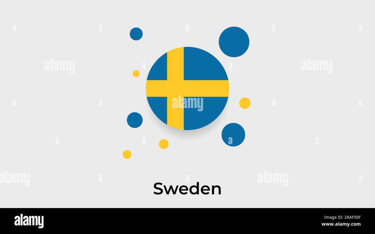 Sweden flag bubble circle round shape icon colorful vector illustration ...