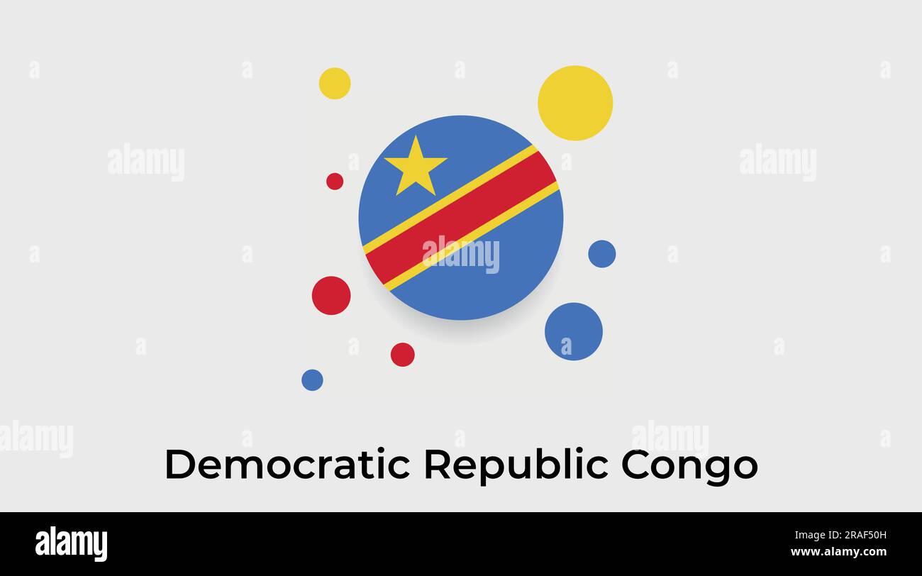 Democratic Republic Congo Flag Bubble Circle Round Shape Icon Colorful
