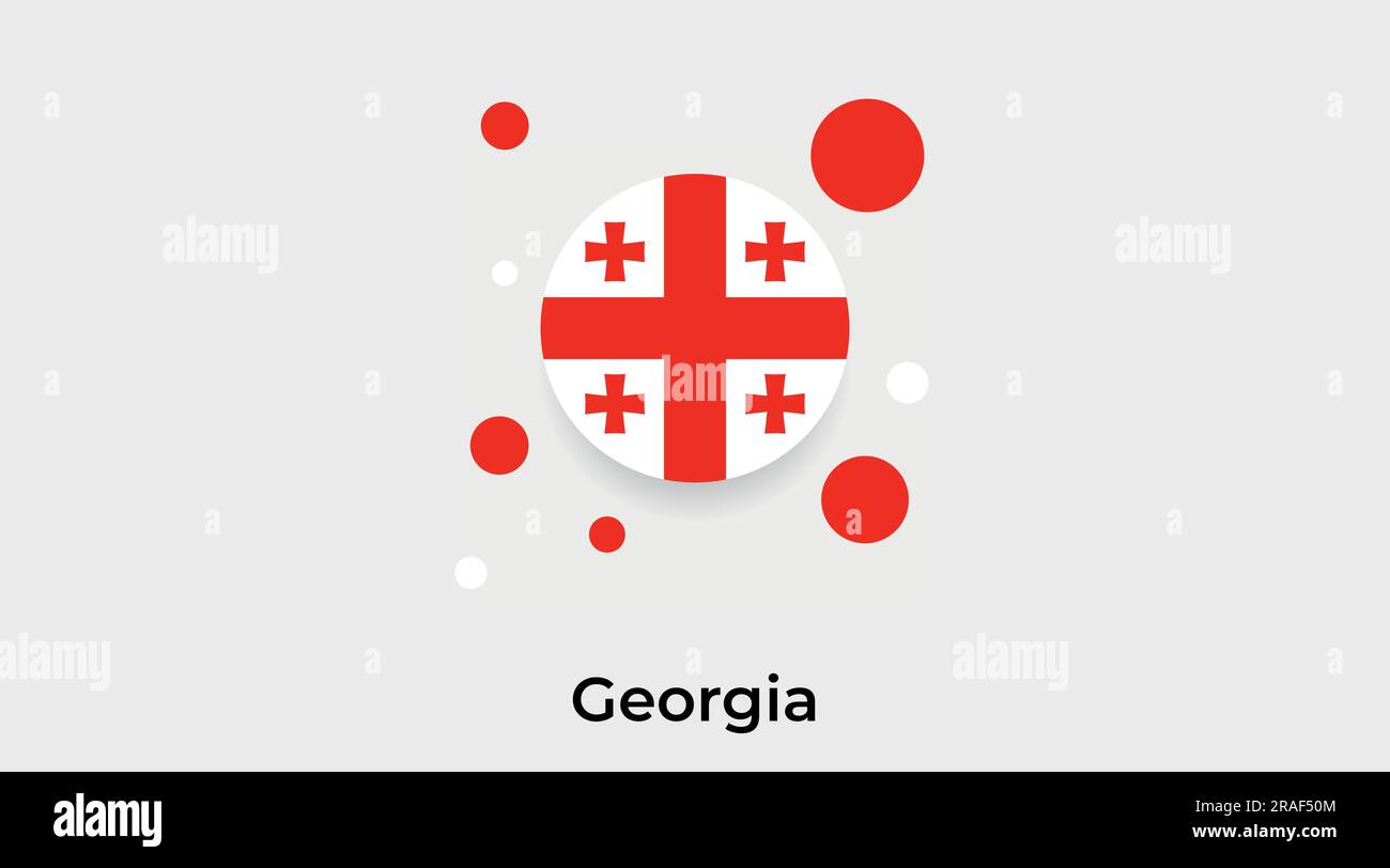 Georgia flag bubble circle round shape icon colorful vector ...