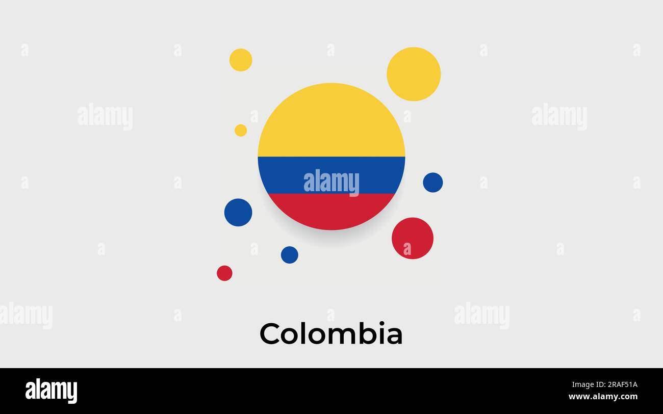 Colombia flag bubble circle round shape icon colorful vector illustration Stock Vector Image ...