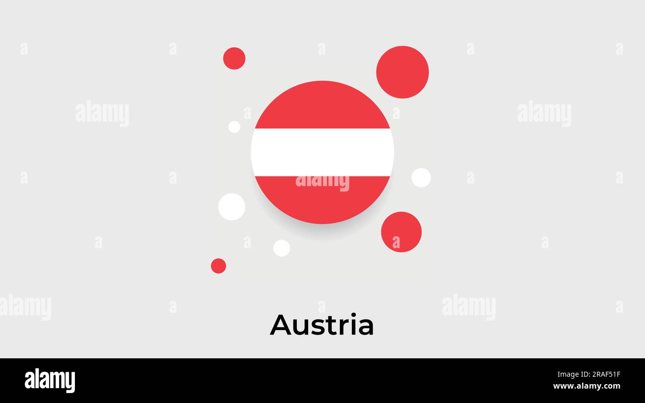 Austria flag bubble circle round shape icon colorful vector ...