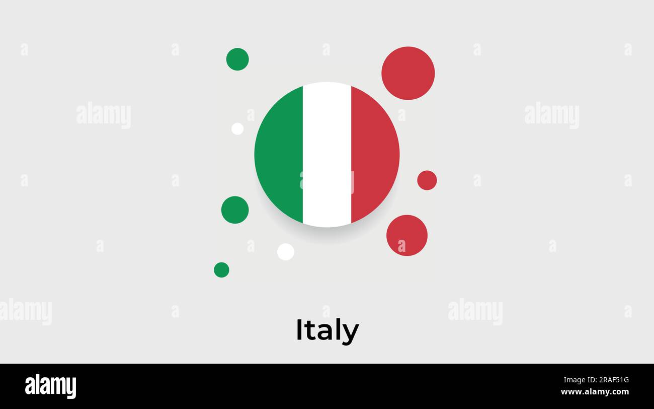 Italy flag bubble circle round shape icon colorful vector illustration ...