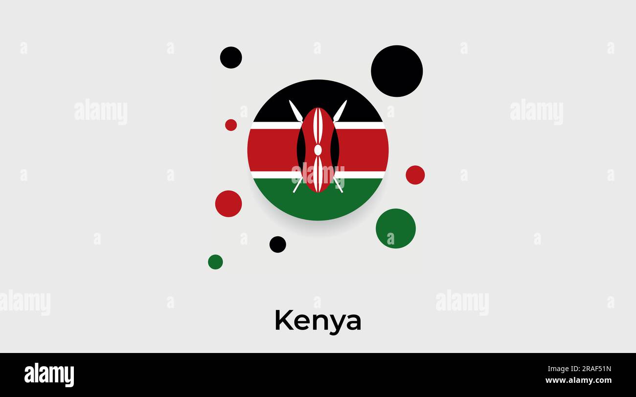 Kenya flag bubble circle round shape icon colorful vector illustration ...