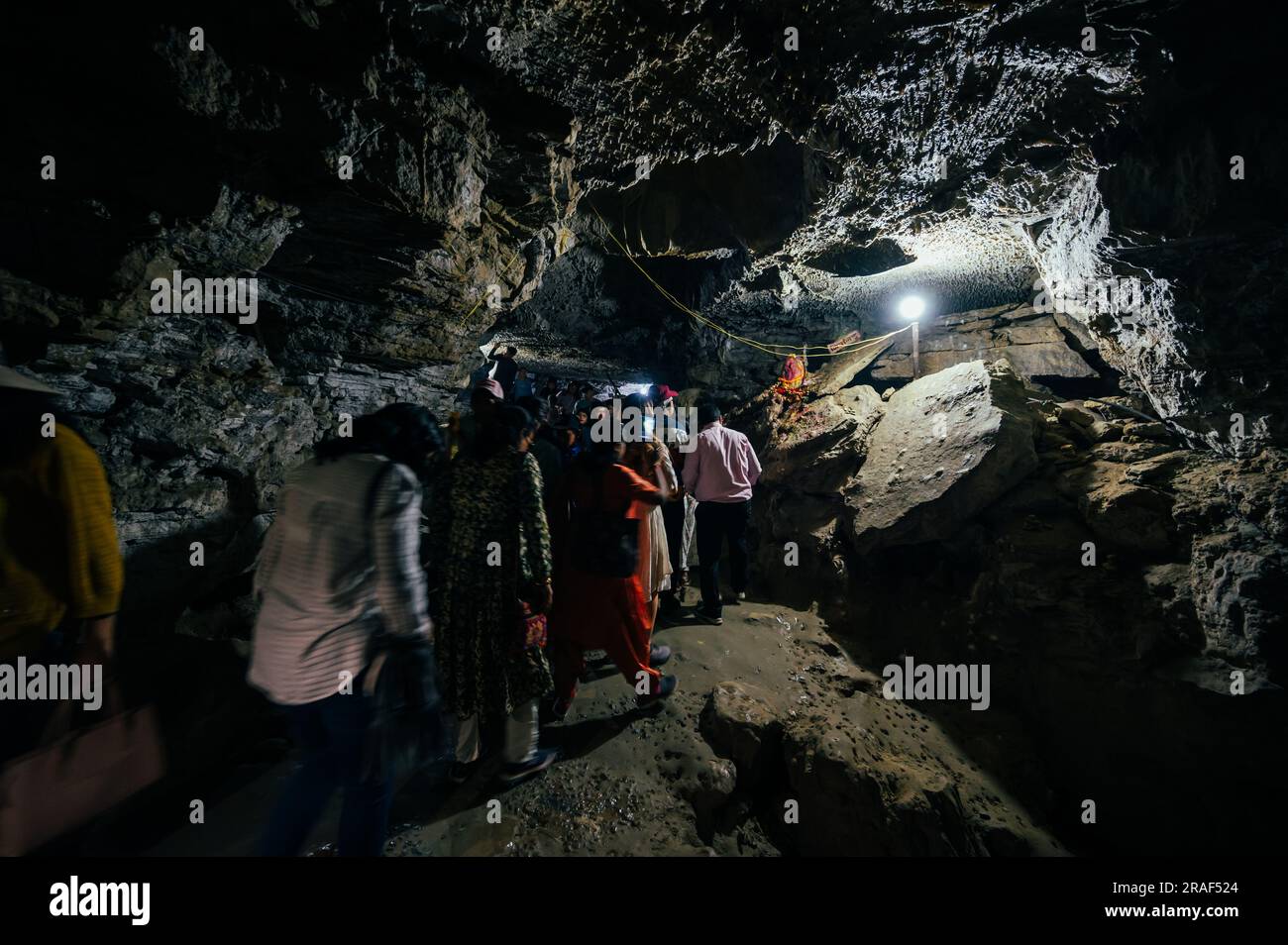 Pokhara, Nepal - Apr 15, 2023: Tourists and locals visiting Mahendra ...
