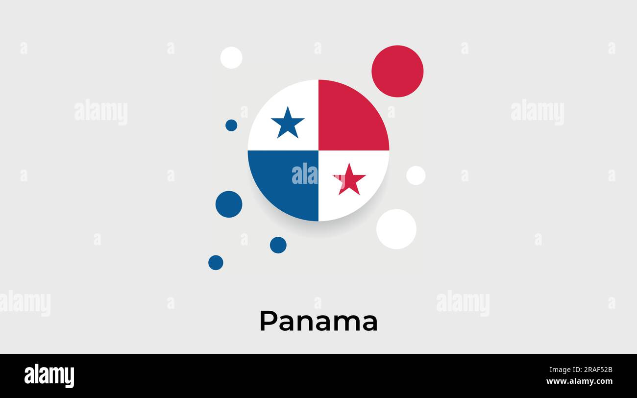 Panama flag bubble circle round shape icon colorful vector illustration ...