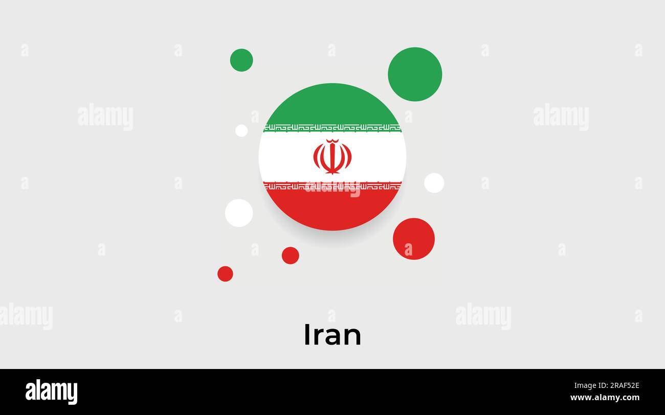 Iran flag bubble circle round shape icon colorful vector illustration ...