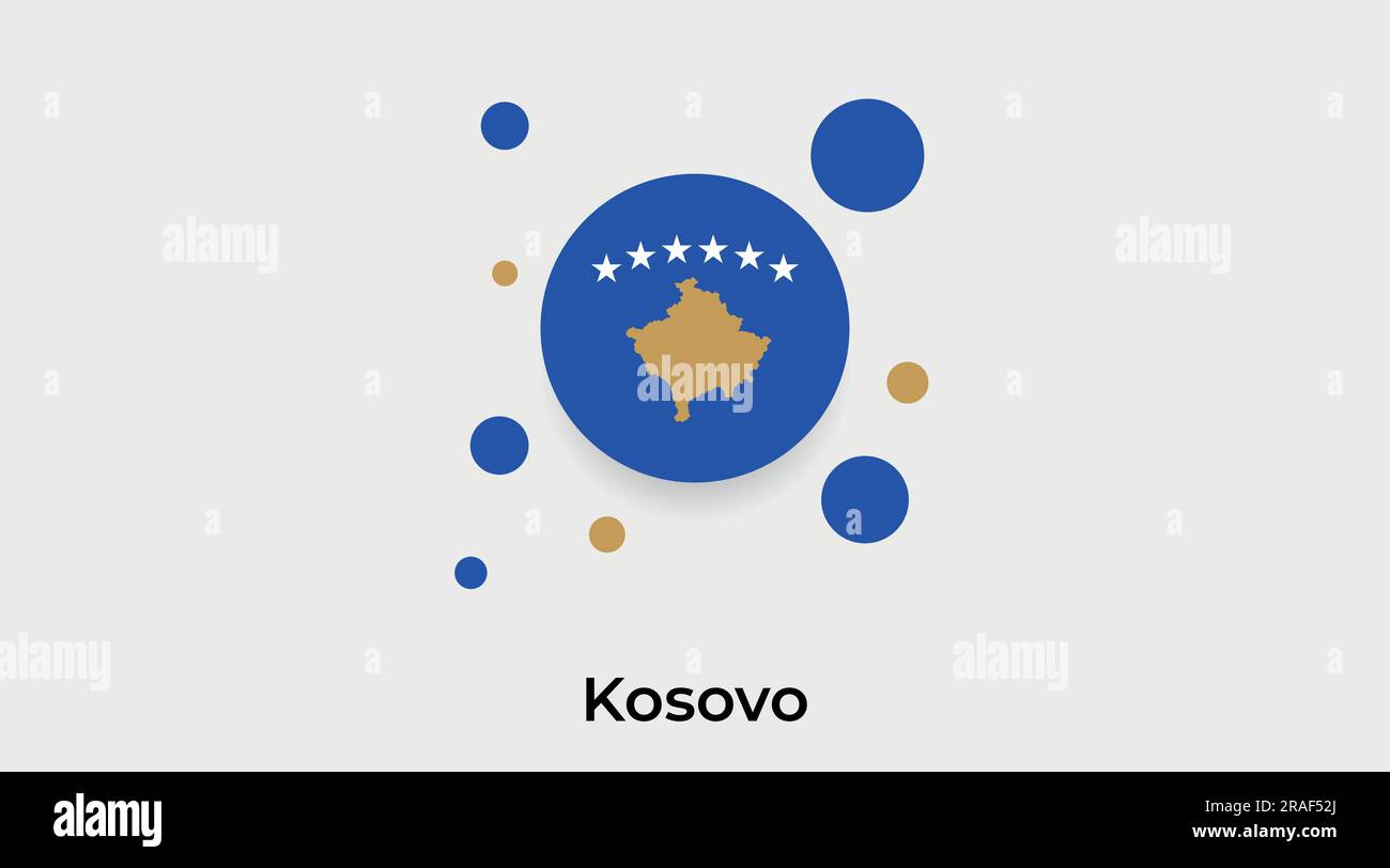 Kosovo flag bubble circle round shape icon colorful vector illustration ...