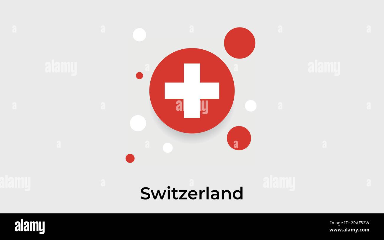 Switzerland flag bubble circle round shape icon colorful vector ...