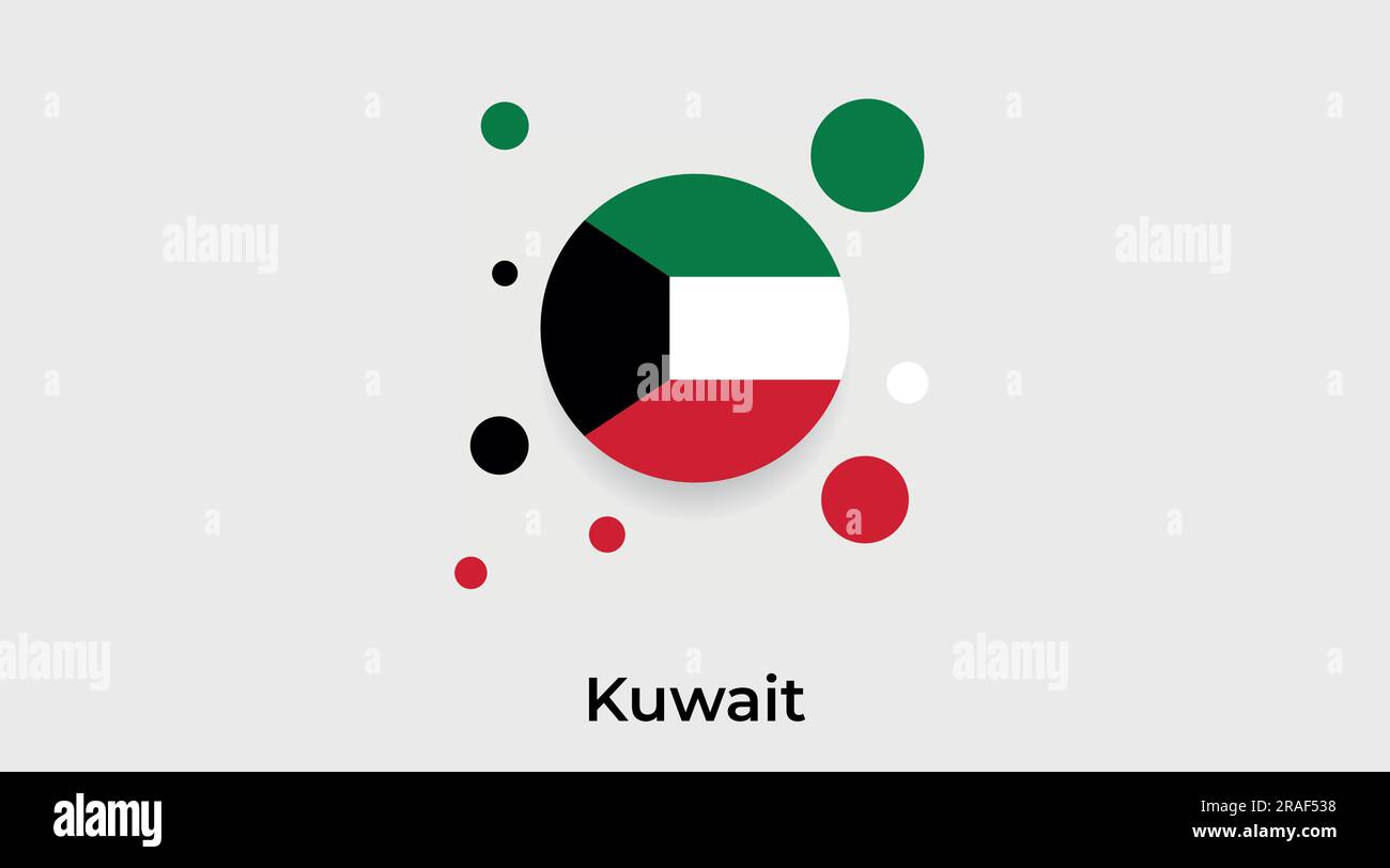 Kuwait flag bubble circle round shape icon colorful vector illustration ...