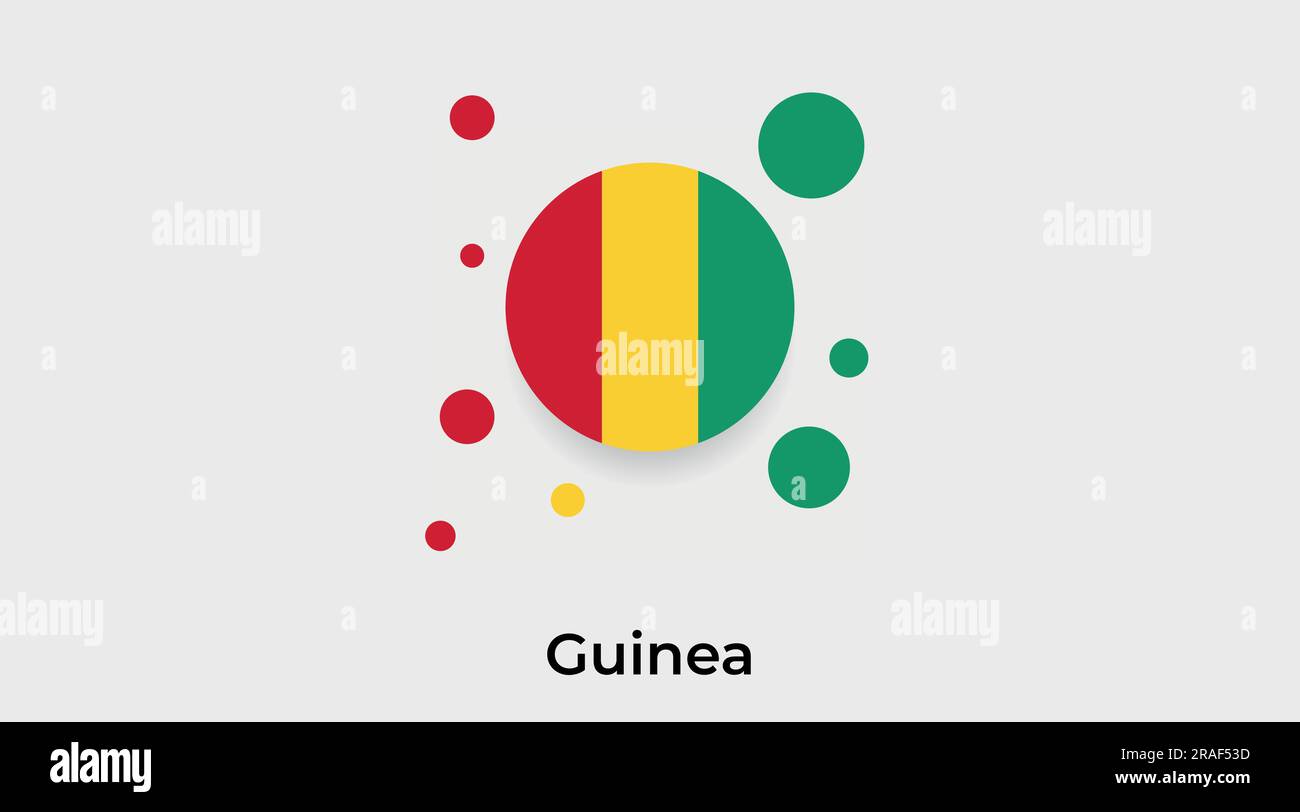 Guinea flag bubble circle round shape icon colorful vector illustration ...