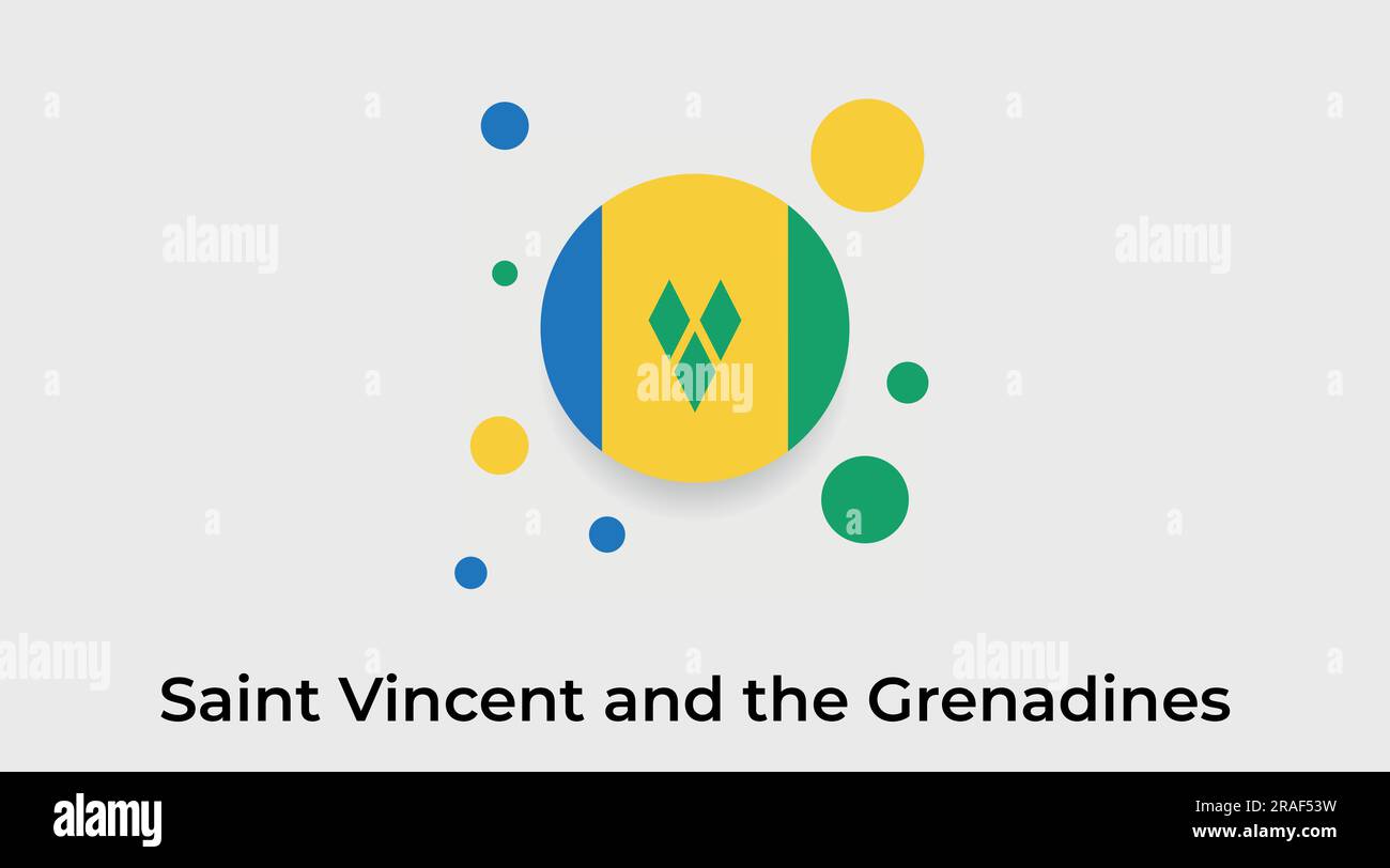 Saint Vincent and the Grenadines flag bubble circle round shape icon ...