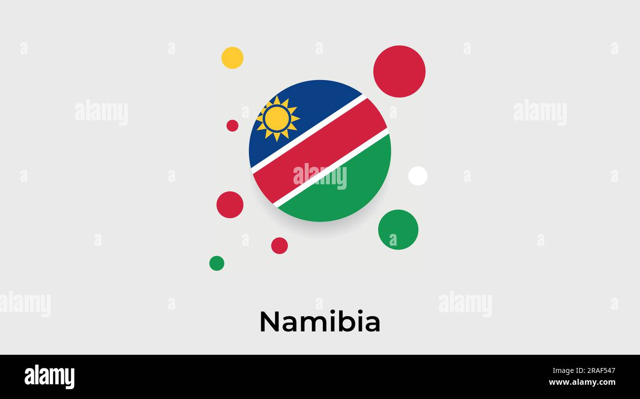 Namibia flag bubble circle round shape icon colorful vector ...