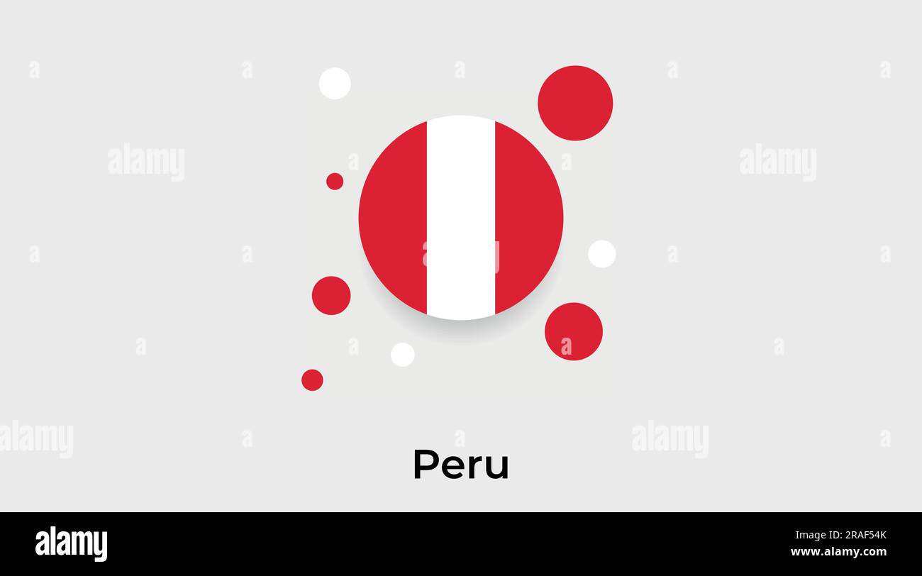 Peru flag bubble circle round shape icon colorful vector illustration ...