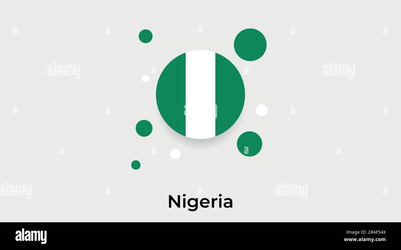 Nigeria flag bubble circle round shape icon colorful vector ...