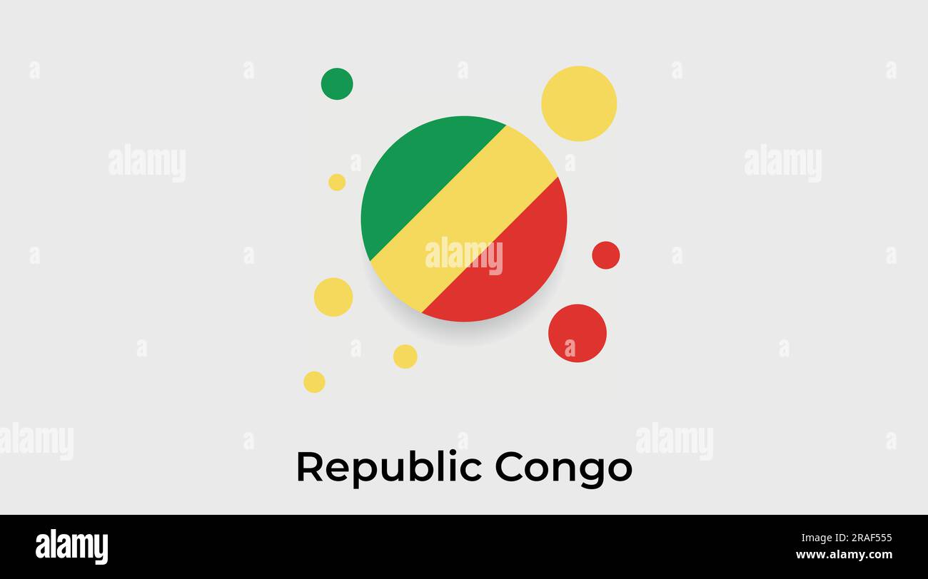 Republic Congo flag bubble circle round shape icon colorful vector ...