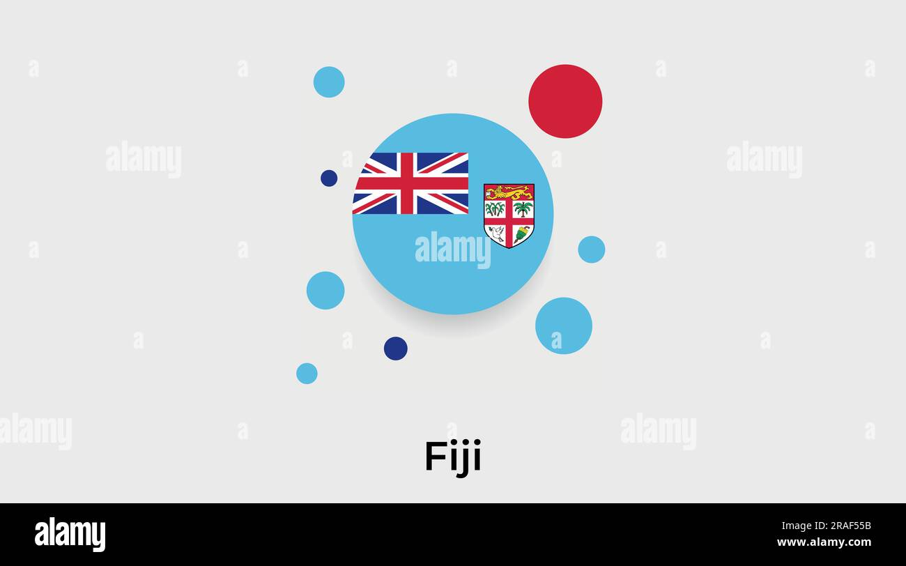 Fiji flag bubble circle round shape icon colorful vector illustration ...