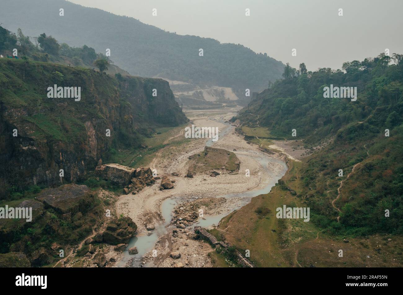 The famous Bhalam suspension bridge near Pokhara offers a breathtaking ...