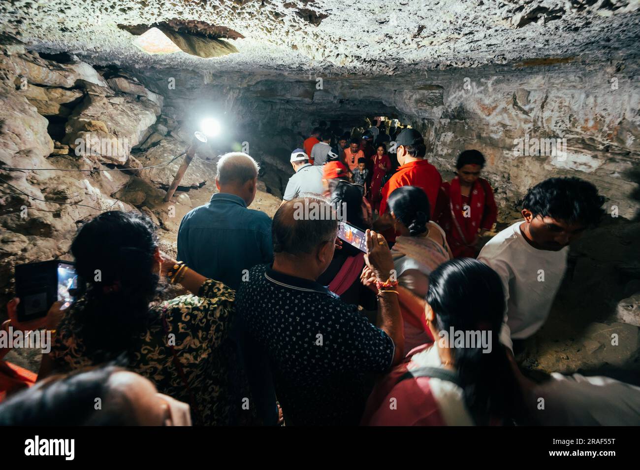 Pokhara, Nepal - Apr 15, 2023: Tourists and locals visiting Mahendra ...