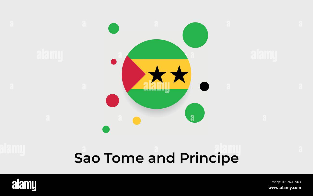 Sao Tome and Principe flag bubble circle round shape icon colorful ...