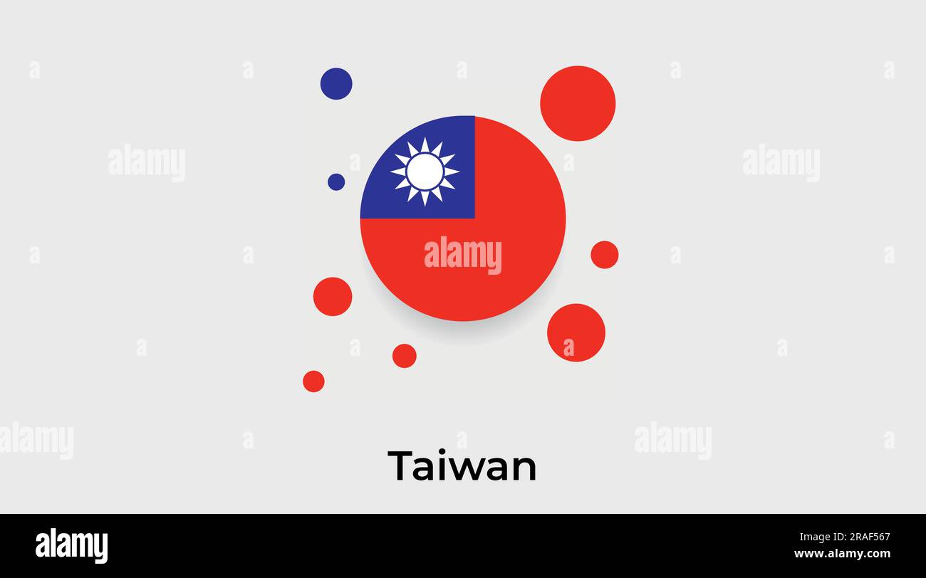 Taiwan flag bubble circle round shape icon colorful vector illustration ...