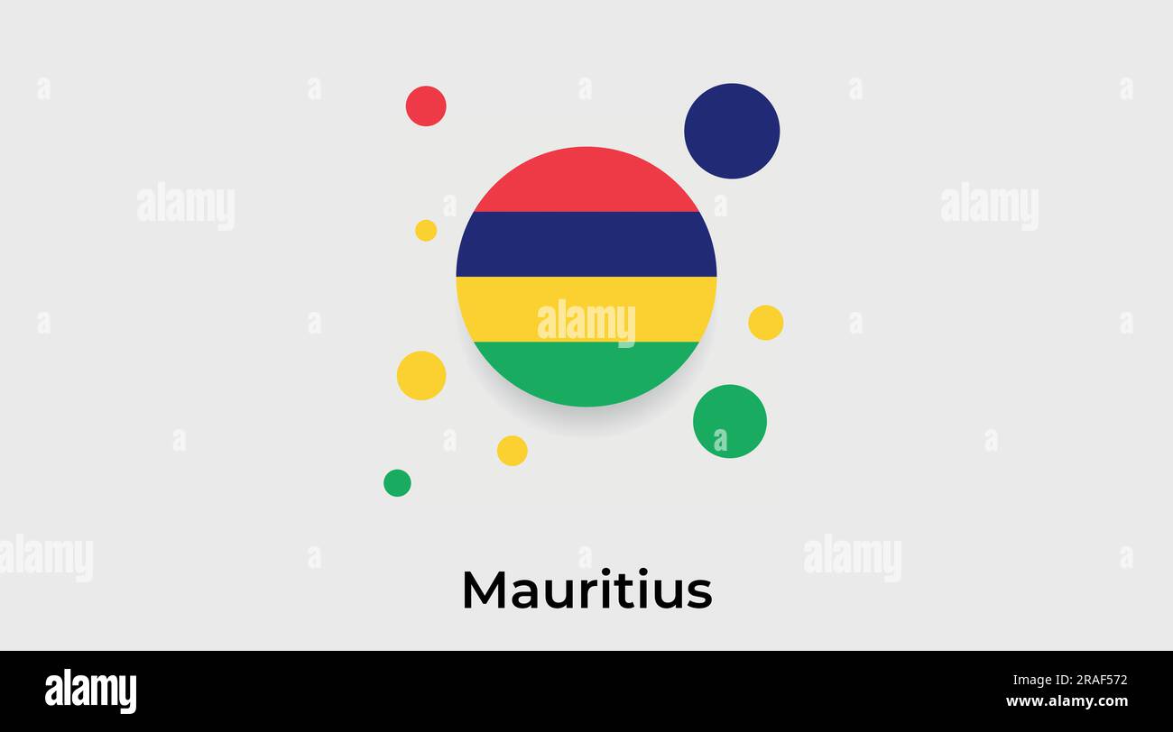 Mauritius flag bubble circle round shape icon colorful vector illustration Stock Vector Image ...