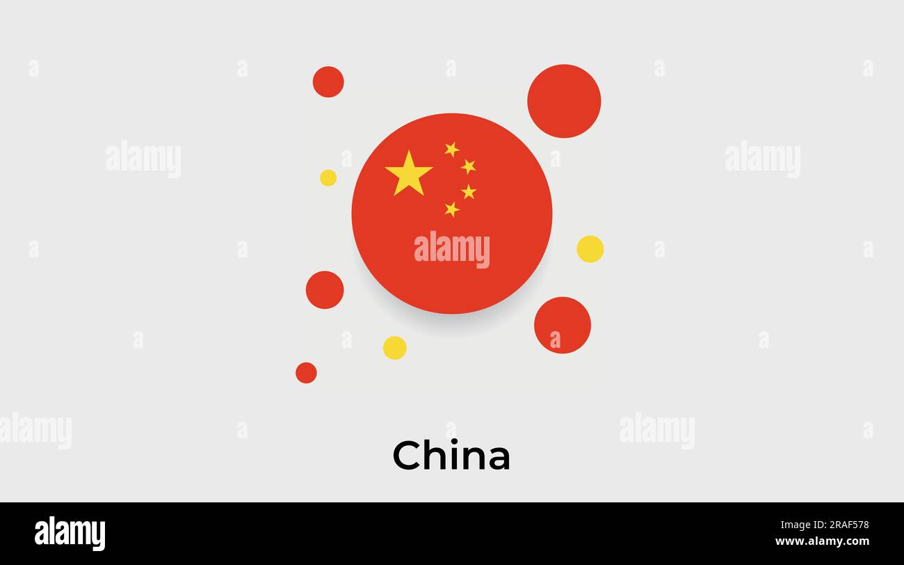 China flag bubble circle round shape icon colorful vector illustration ...