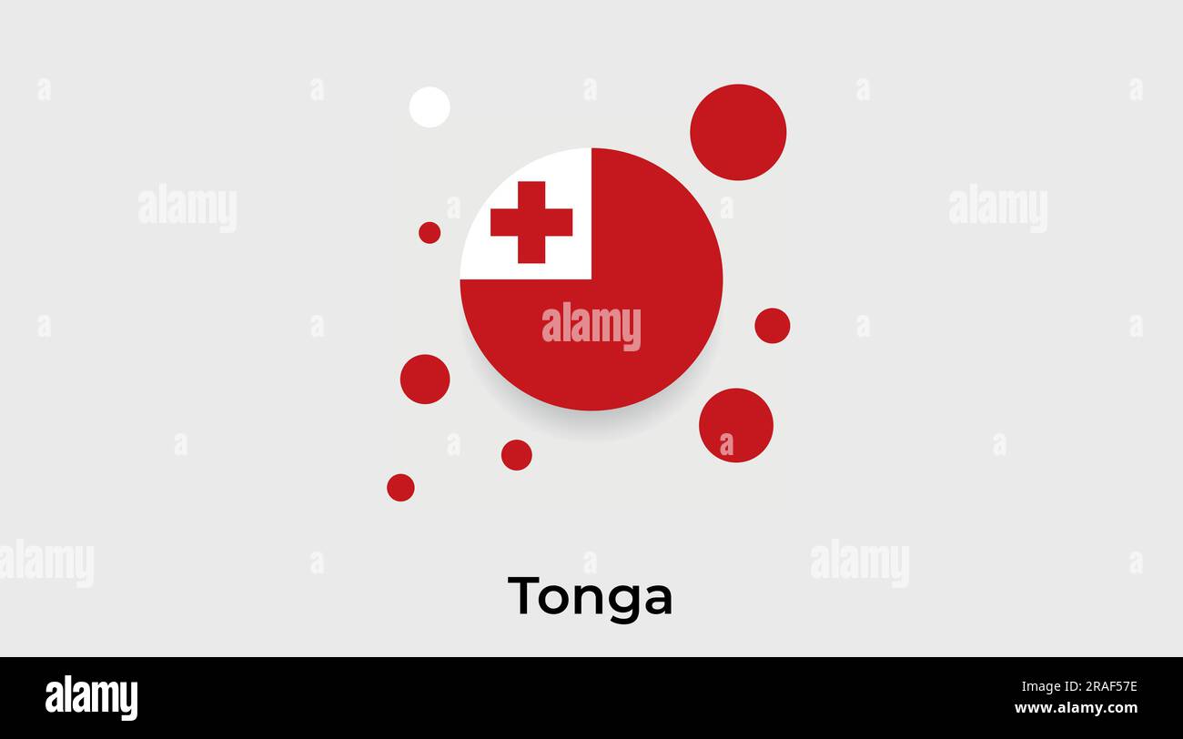 Tonga flag bubble circle round shape icon colorful vector illustration ...