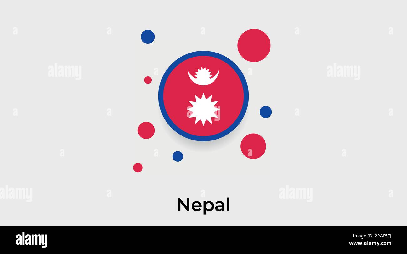 Nepal flag bubble circle round shape icon colorful vector illustration ...