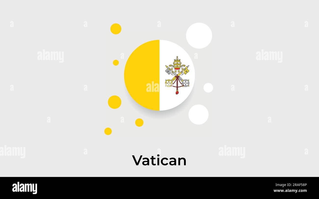 Vatican City State flag bubble circle round shape icon colorful vector ...