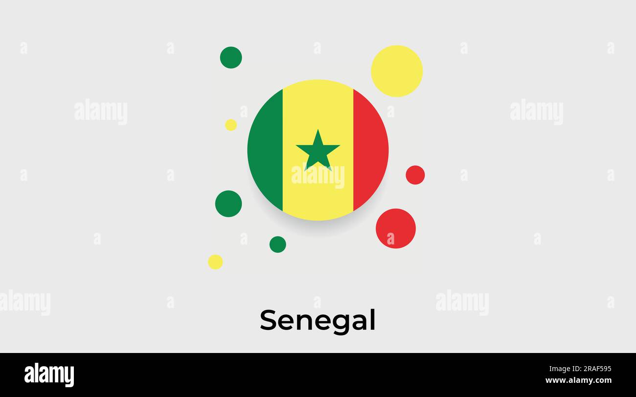 Senegal flag bubble circle round shape icon colorful vector illustration Stock Vector Image ...
