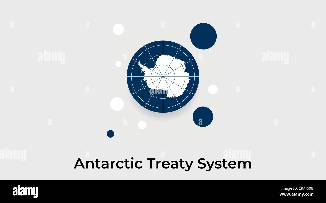 Antarctic Treaty System flag bubble circle round shape icon colorful ...