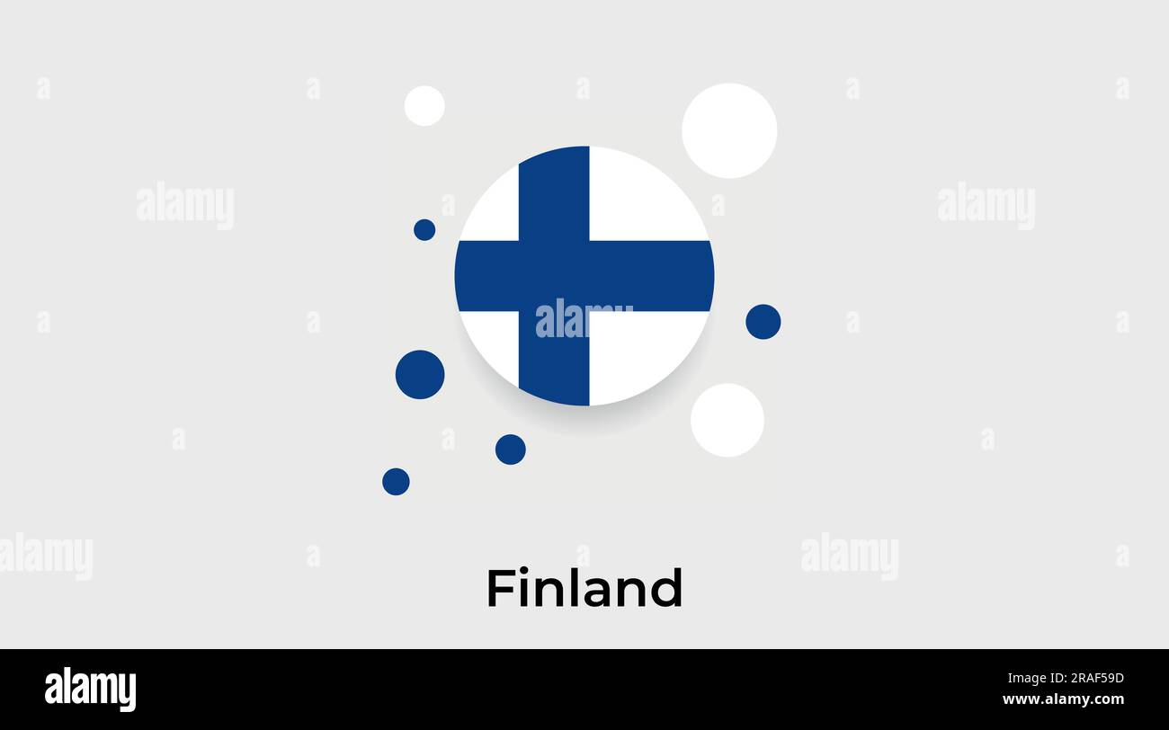 Finland flag bubble circle round shape icon colorful vector ...