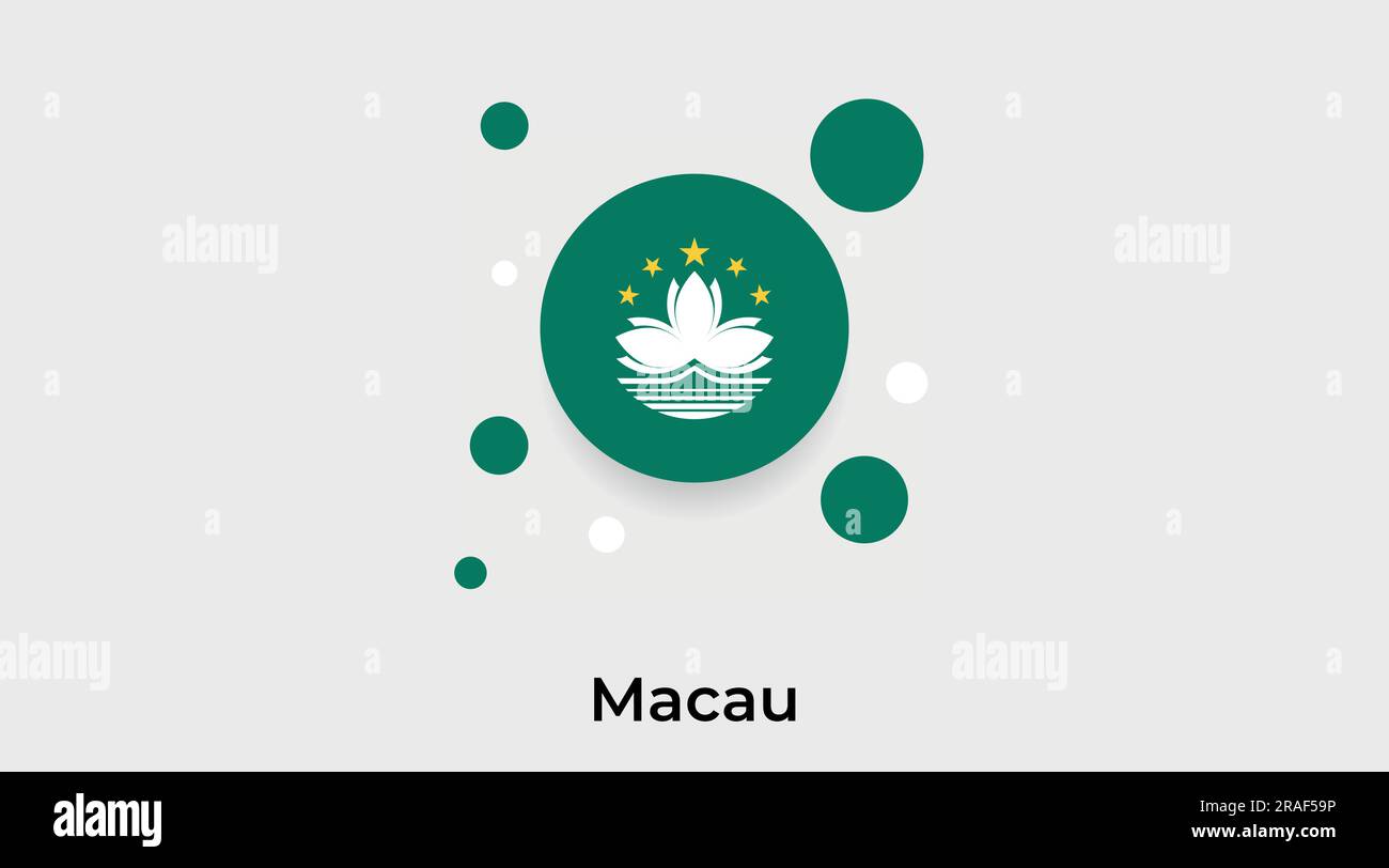 Macau flag bubble circle round shape icon colorful vector illustration ...