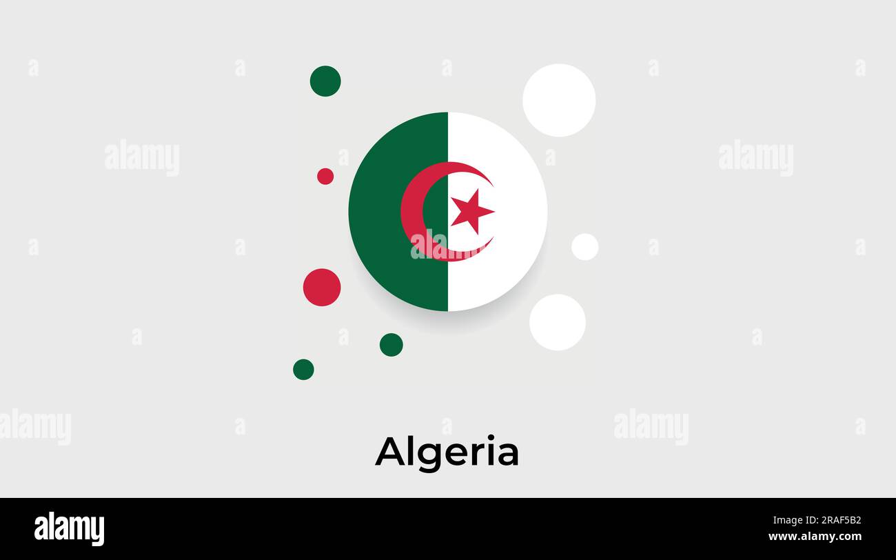Algeria flag bubble circle round shape icon colorful vector ...