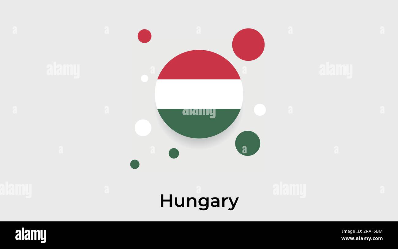 Hungary flag bubble circle round shape icon colorful vector ...